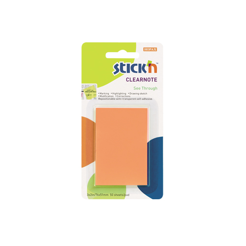 Stick'n Clear note Doorzichtige note - 76x50mm - 50 Memoblaadjes ...