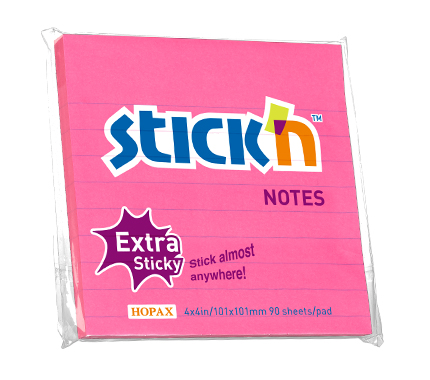 Stick'n Sticky notes - 101x101mm - Extra sticky - Neon Magenta ...